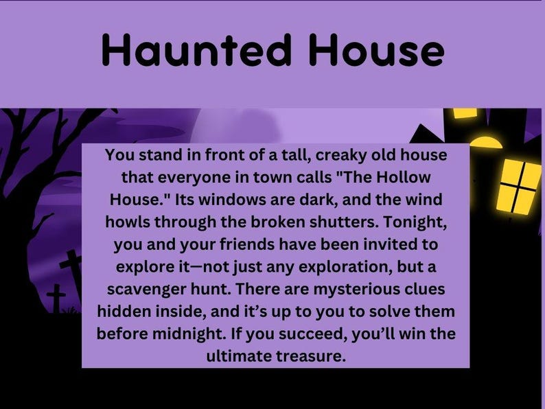 Kids Scavenger Hunt - Haunted House Scavenger Hunt - Classroom Edition ...