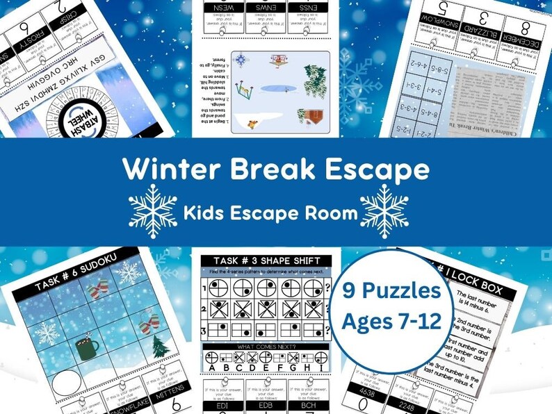 Escape Room for Kids - Winter Break Escape - Ages 7-12 - Etsy