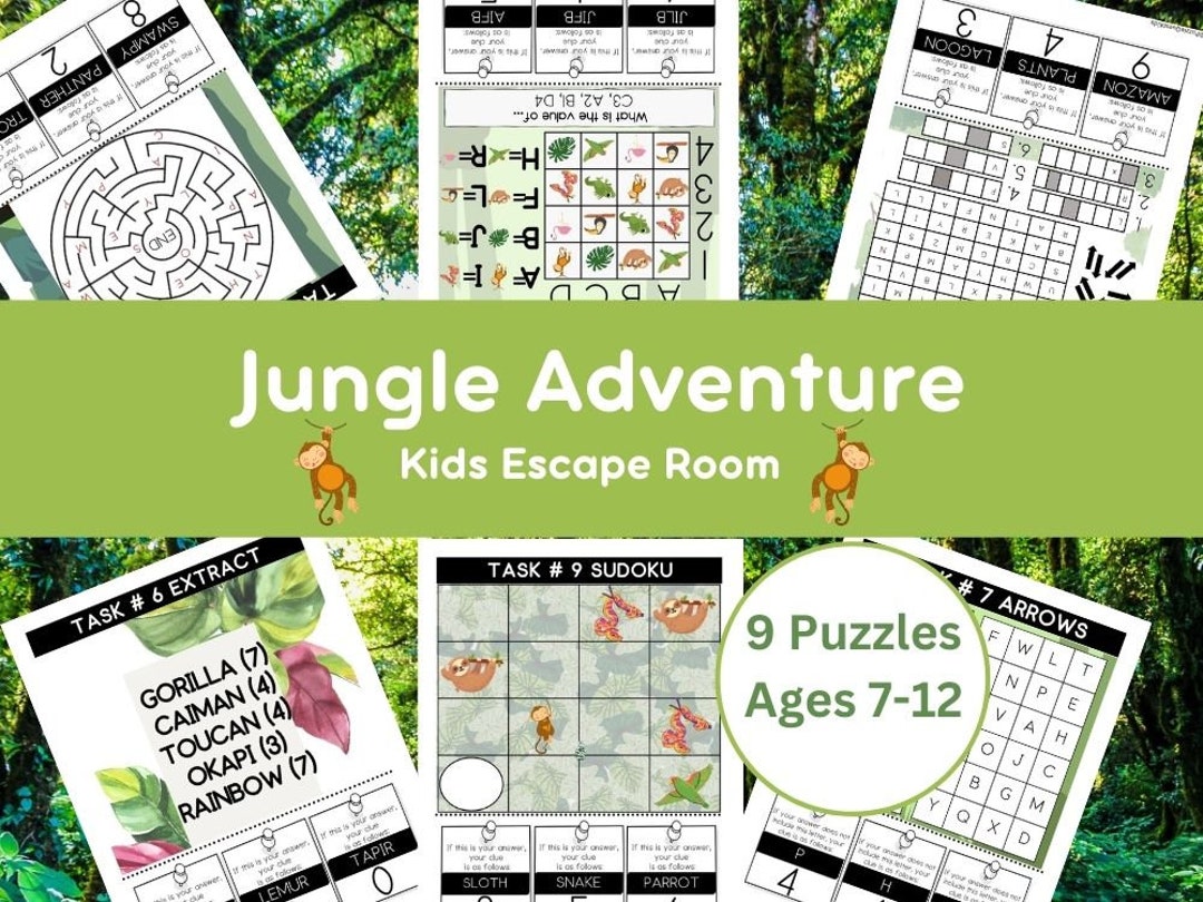 Escape Room for Kids - Jungle Adventure - Ages 7-12 - Etsy