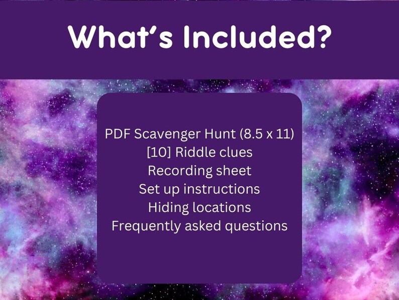 Space Scavenger Hunt for Kids - Galactic Expedition Quest - Ages 6-13 ...