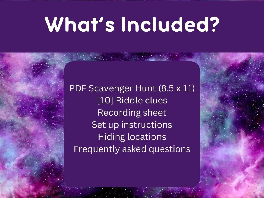 Space Scavenger Hunt for Kids - Galactic Expedition Quest - Ages 6-13 ...