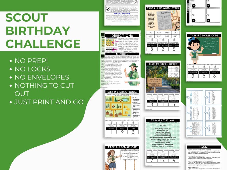Scout Birthday Challenge Escape Room – Printable Puzzle Challenge (PDF ...