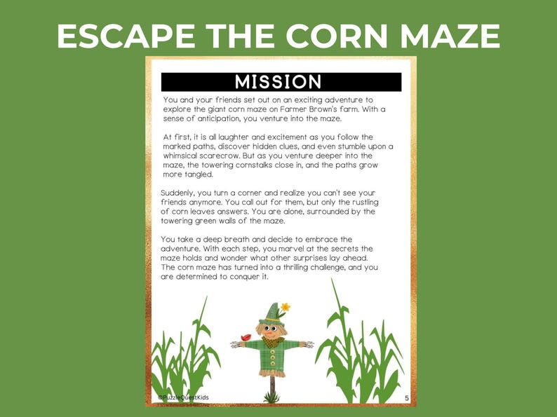 Corn Maze Adventure: Printable Kids Puzzles for a Magical Fall Escape ...