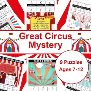Circus Mystery Escape Room for Kids: Printable Puzzle Game (ages 7-12 ...