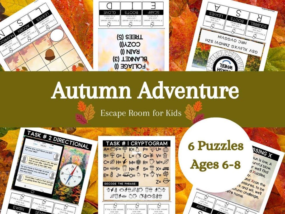 Escape Room for Kids _ Autumn Adventure - Printable Escape Room Kit ...