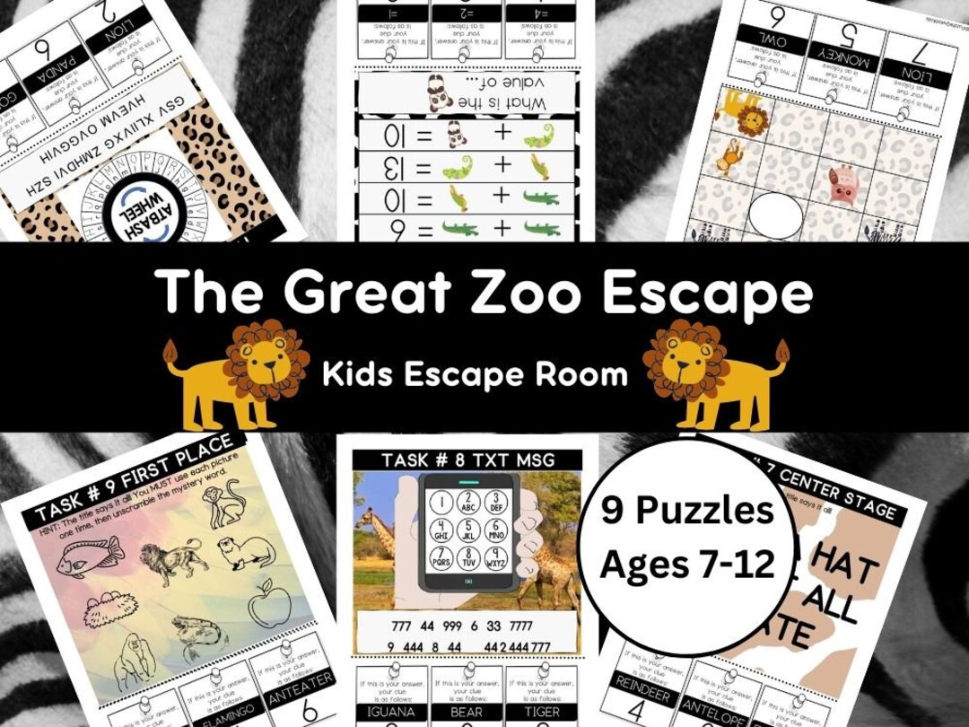 Zoo Escape Room for Kids – Printable Puzzle Game (ages 7-12) - Etsy ...