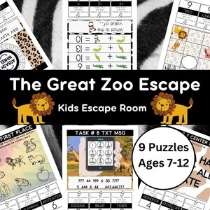 Escape Room for Kids - the Great Zoo Escape - Ages 7-12 - Etsy