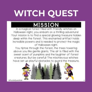 Witch Quest Escape Room for Kids: Halloween Puzzle Game (PDF) - Etsy