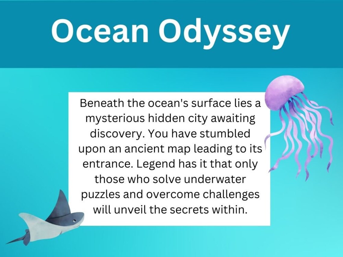 Escape Room for Kids - Ocean Odyssey - Ages 7-12 - Etsy