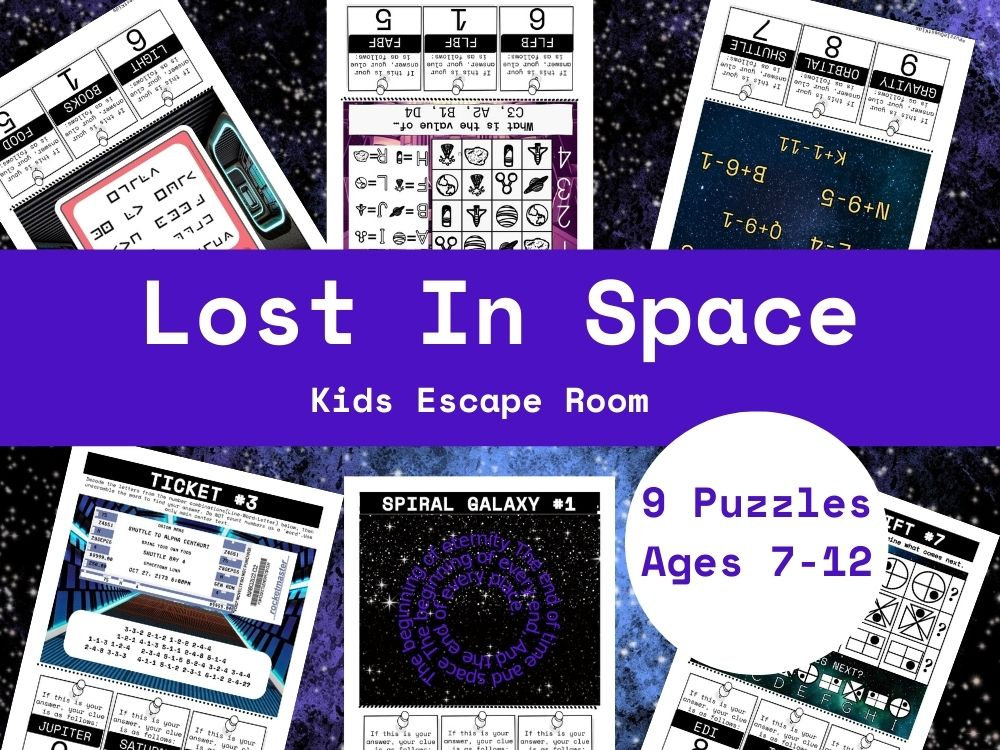 Lost in Space Escape Room: 9 Puzzle Challenges (ages 7-12) (PDF ...
