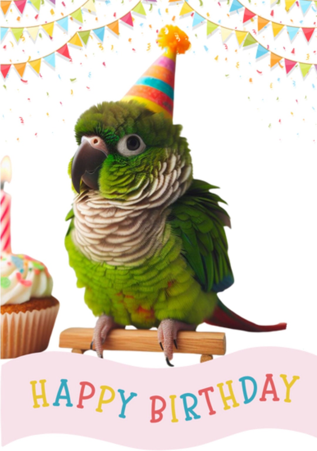 Conure Happy Birthday Card, Green Cheeked Conure Birthday Card ...