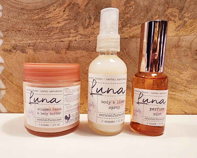 Luna Gift Set Perfume Mist Farms Natural Organic Clean Makeup Bath and ...
