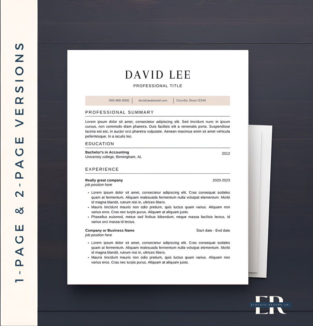 Professional Ats-friendly Resume Template With Cover Letter & Guide - Etsy