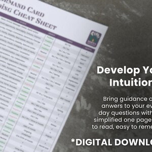 Lenormand Card Reading Printable Cheat Sheet | One Page Digital ...