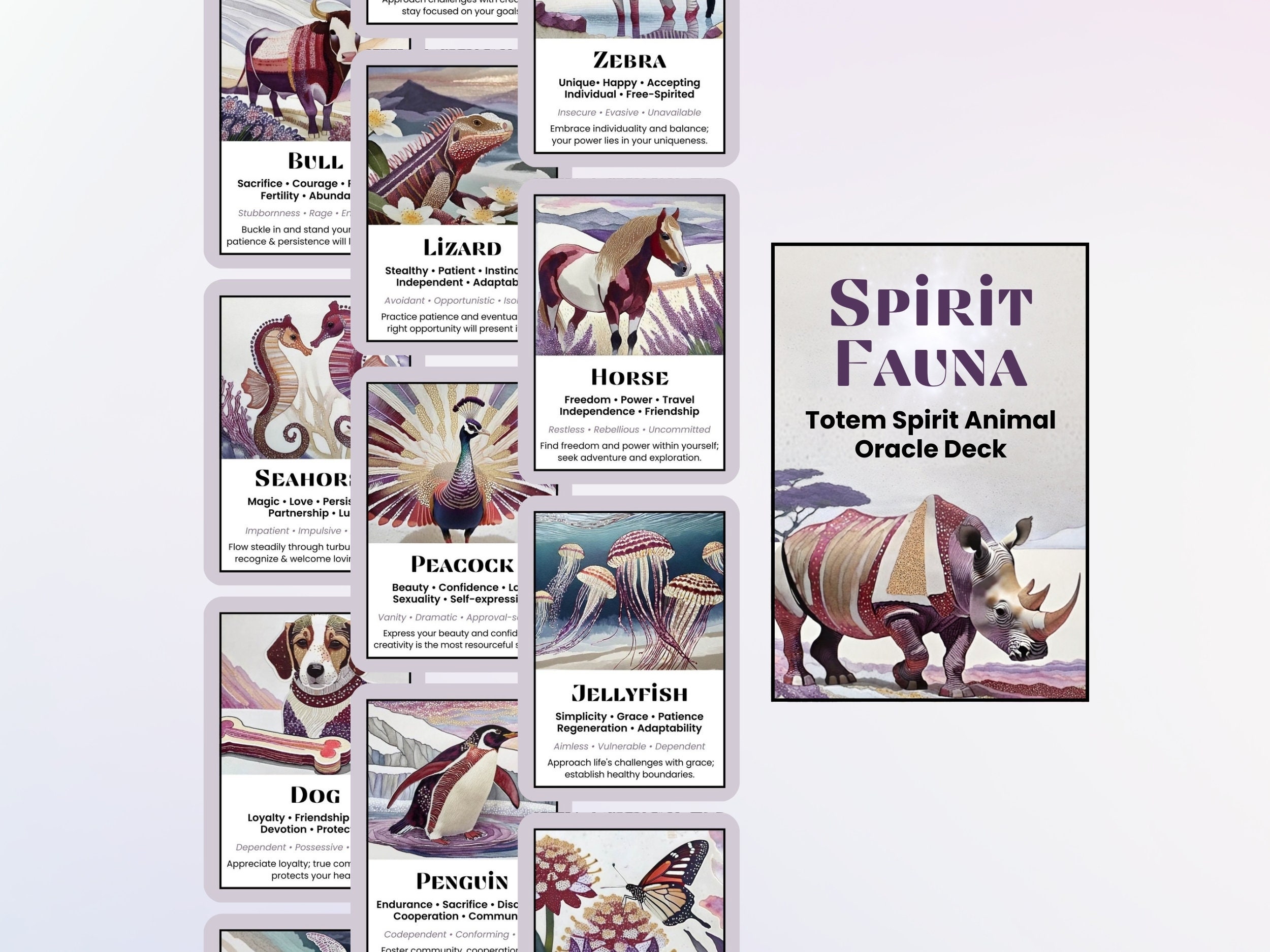 Spirit Fauna Oracle Deck 72 Spirit Animal Oracle Cards With Storage Box ...