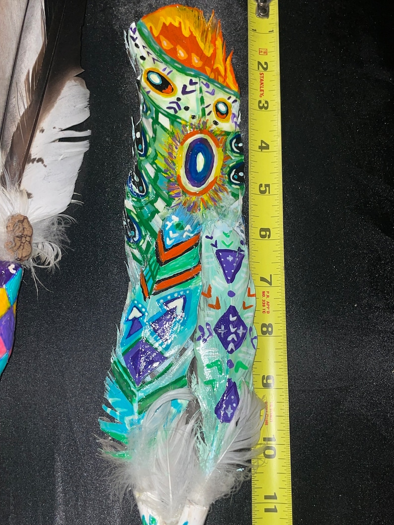 VERY RARE* Hand Painted by Shaman Condor Feather Ceremonial/ritual Fan ...