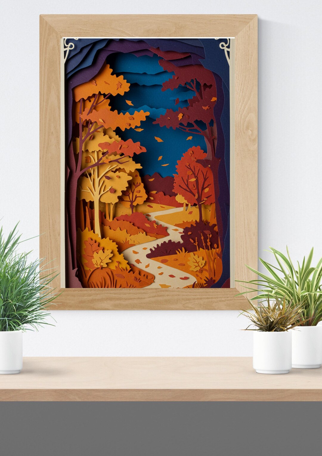 Colorful Fall Nature Landscape | Paper Cut Art | 20+5HD Digital Images ...