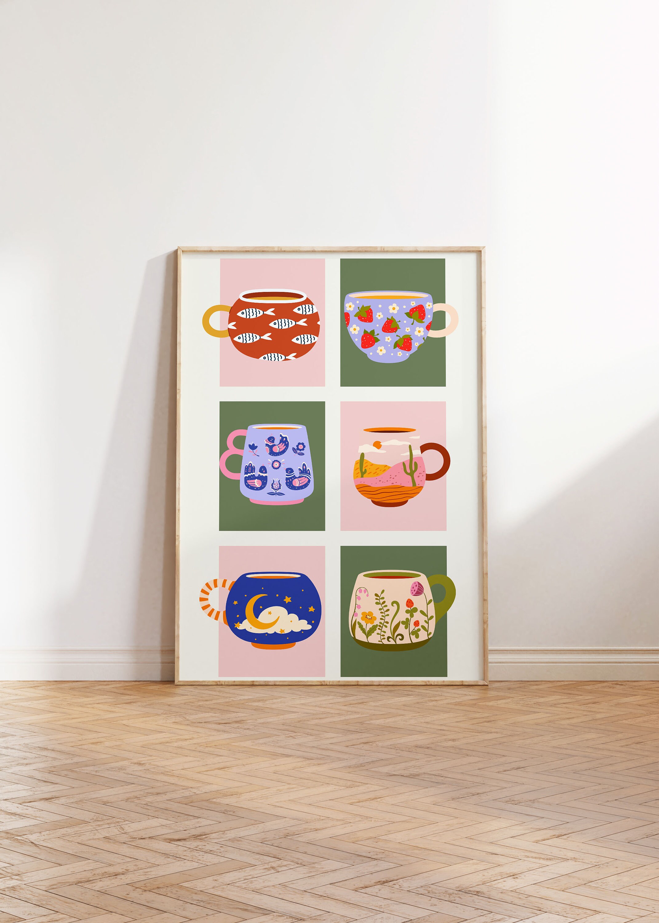 Cute Coffee Mug Poster Unique Kitchen Decor Aesthetic Coffee - Etsy