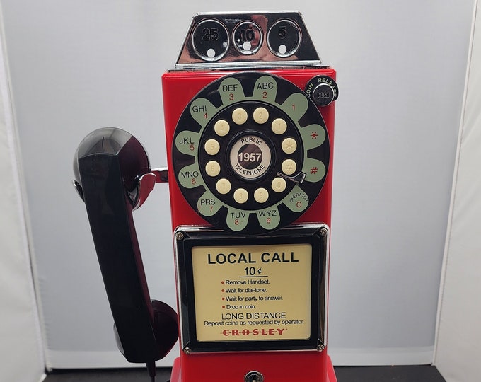 Crosley 1950's Style Rotary Push Button Payphone Reproduction Coin Bank ...