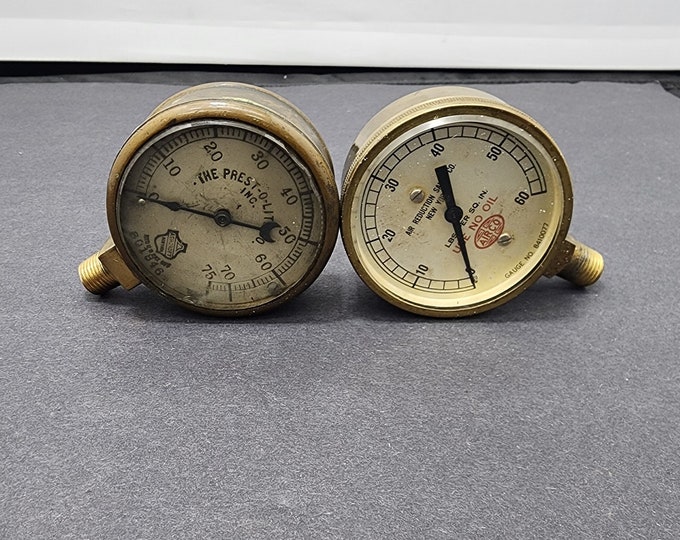 Pair of Vintage Pressure Gauges - Air Reduction Co. and Ashcroft New ...