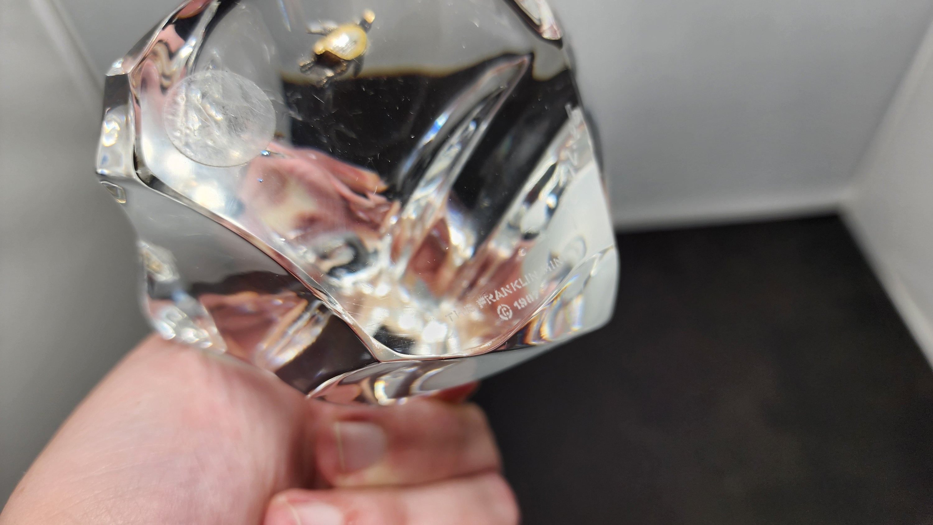 Franklin Mint "crystal Fantasy" Crystal Sculpture With 2 Silver Penguin ...