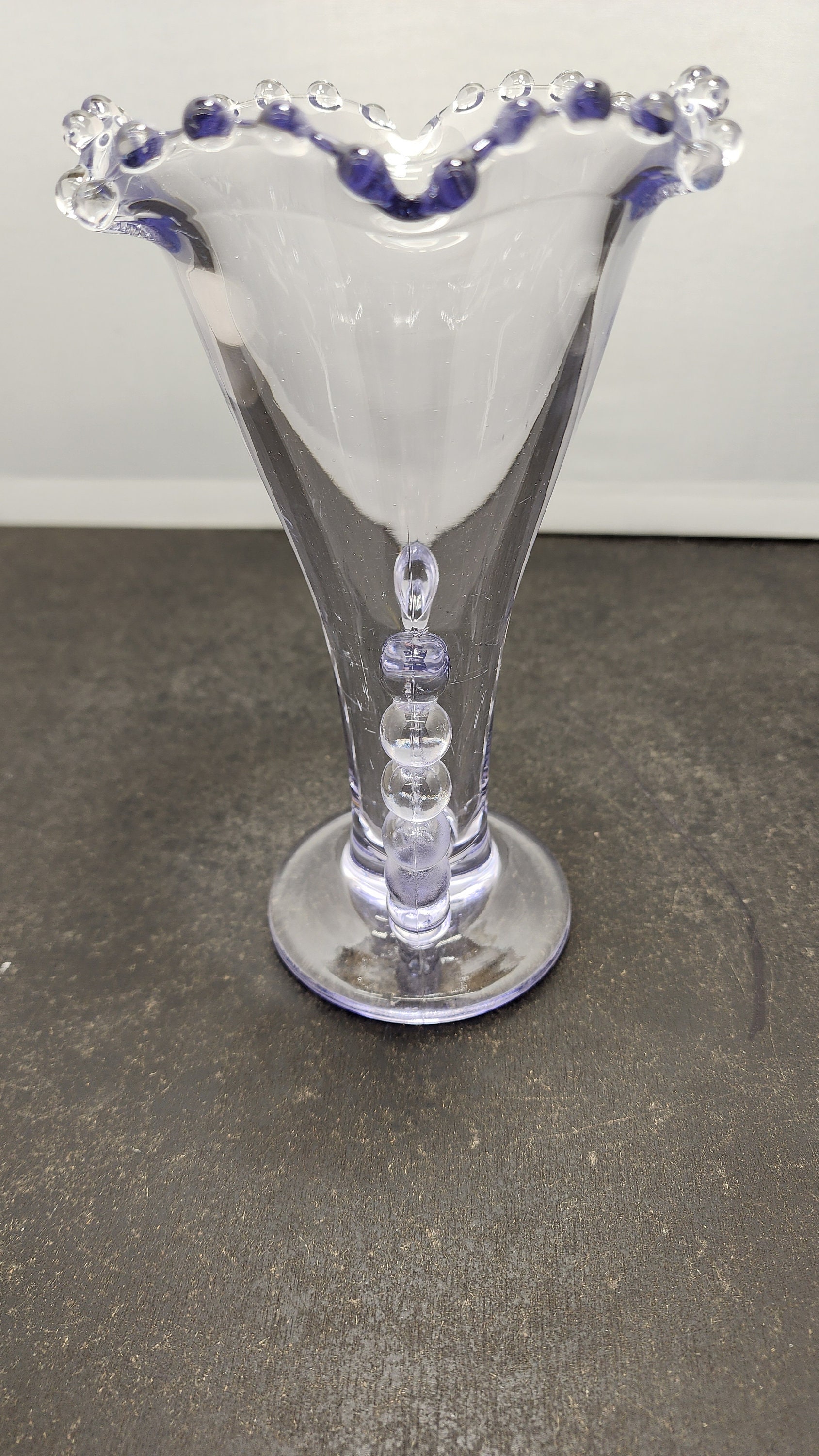 Vintage Sun-colored Amethyst Glass Vase (SCA Purple Glass) - Scalloped ...