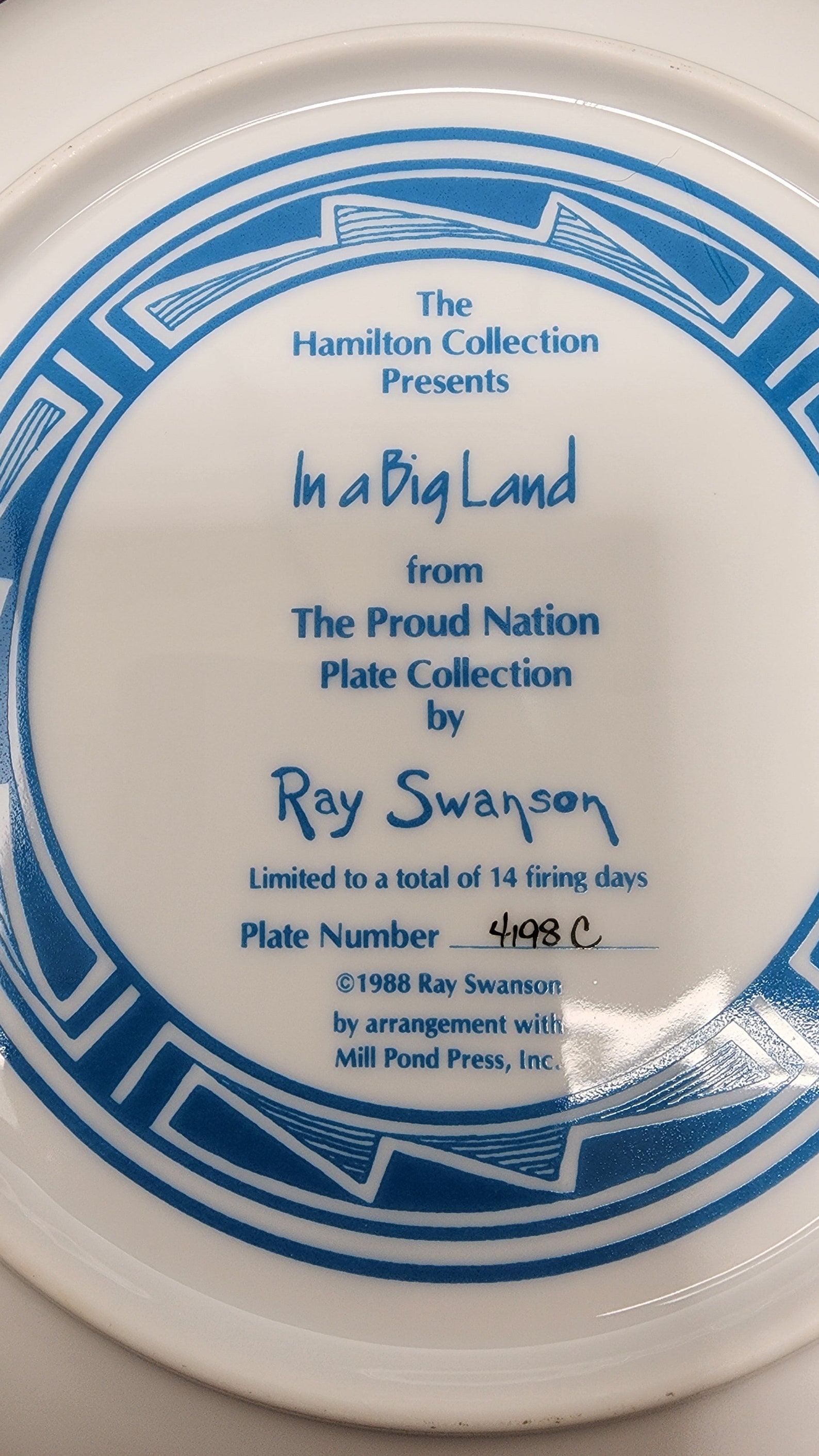 Vintage 1988 Ray Swanson Hamilton Collection "the Proud Nation" Plate ...