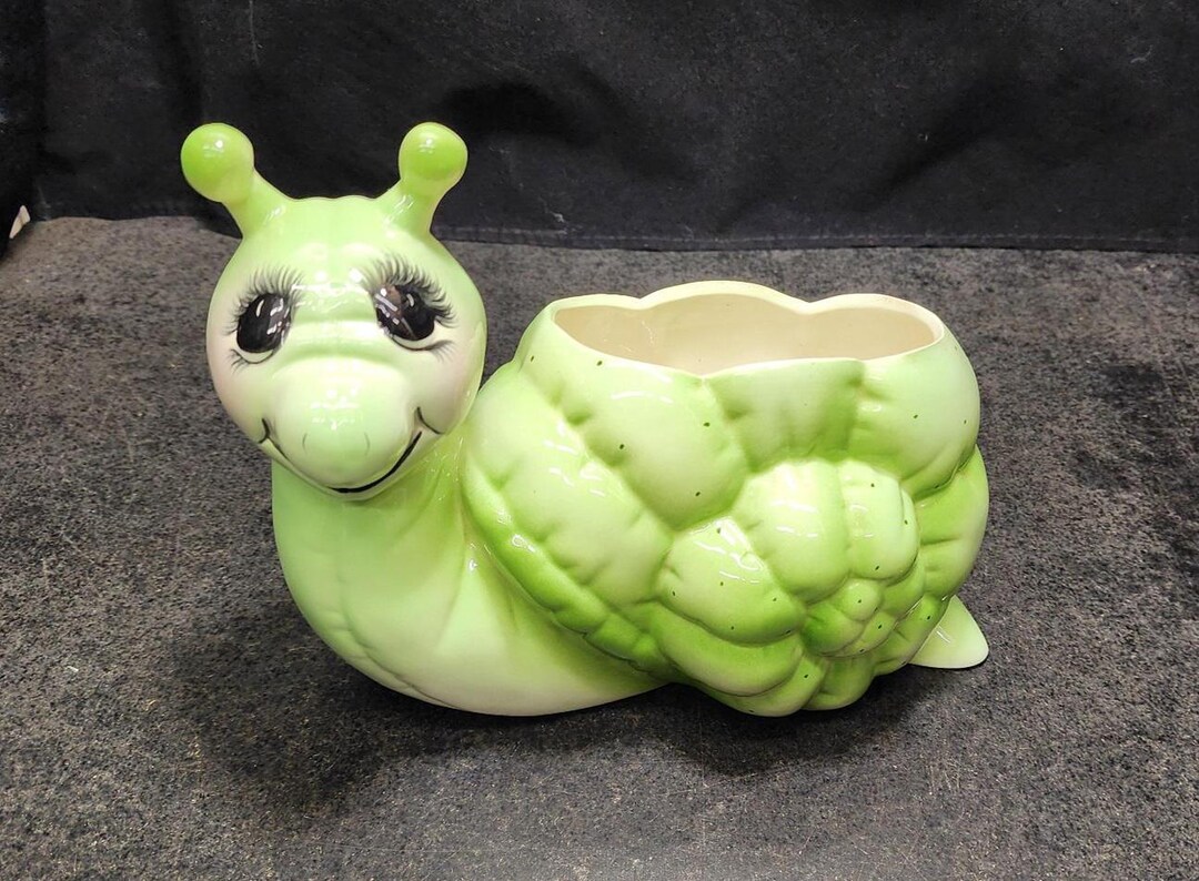 Handmade Ceramic Snail Planter - Hand Painted - Etsy