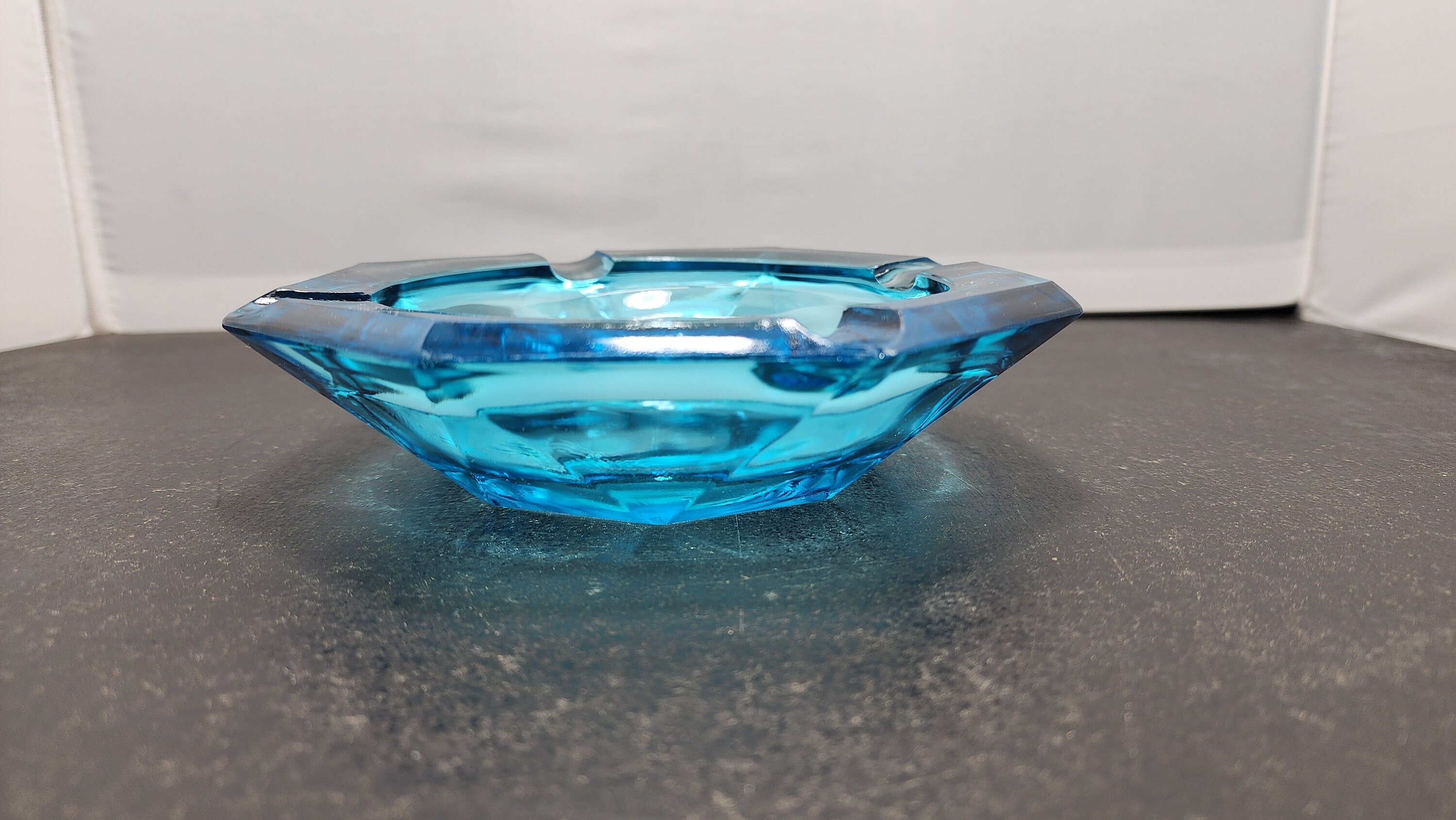 Vintage Hazel Atlas Capri Blue Octagon Ash Tray Thick Heavy Glass - Etsy