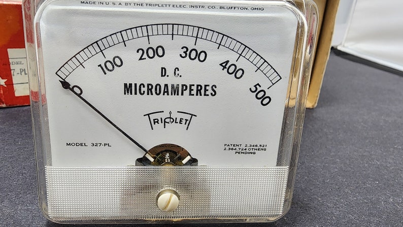 Vintage 1960's Triplett Model 327-PL 500madc Panel Meter - New in Box ...