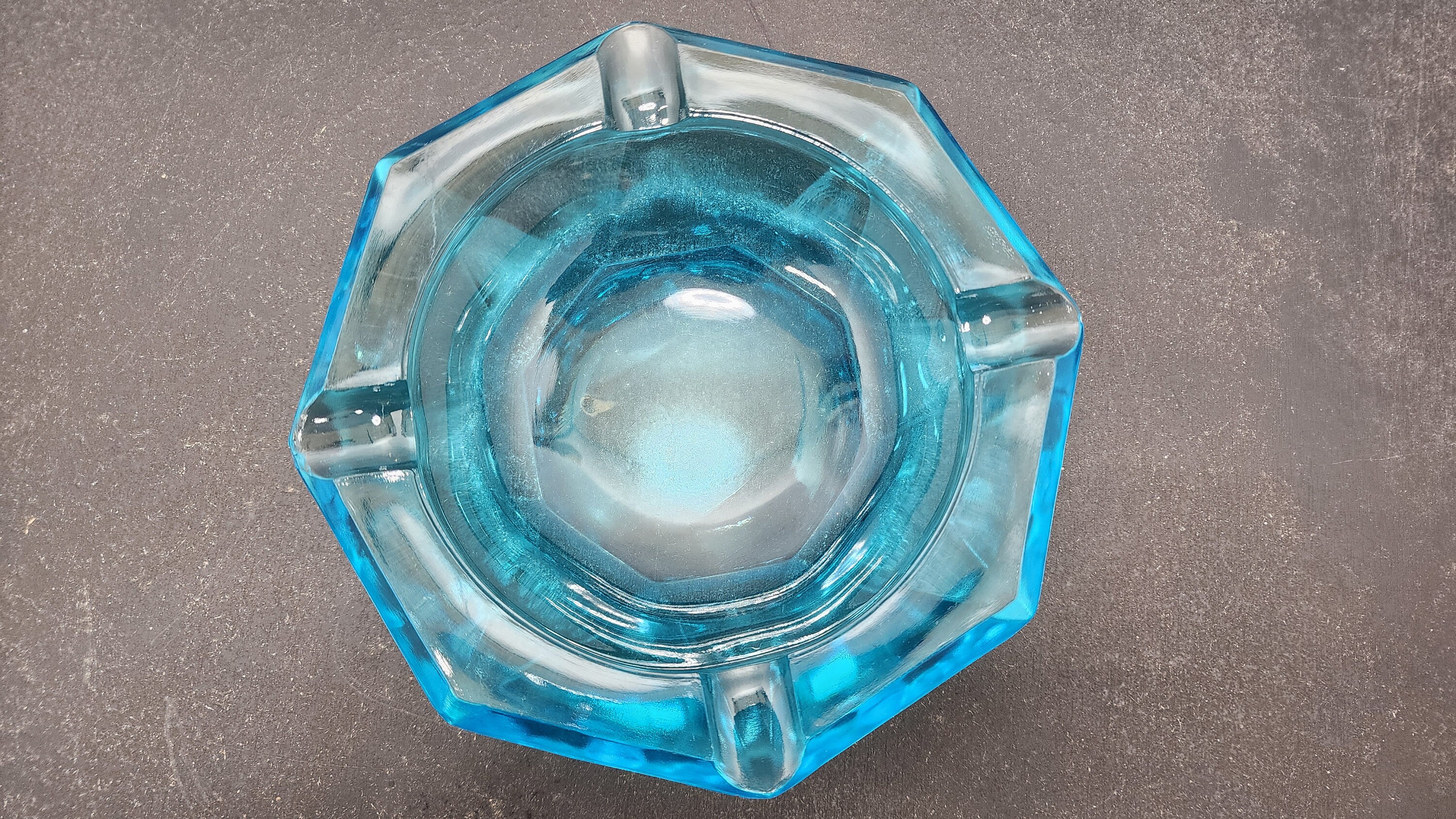 Vintage Hazel Atlas Capri Blue Octagon Ash Tray Thick Heavy Glass - Etsy