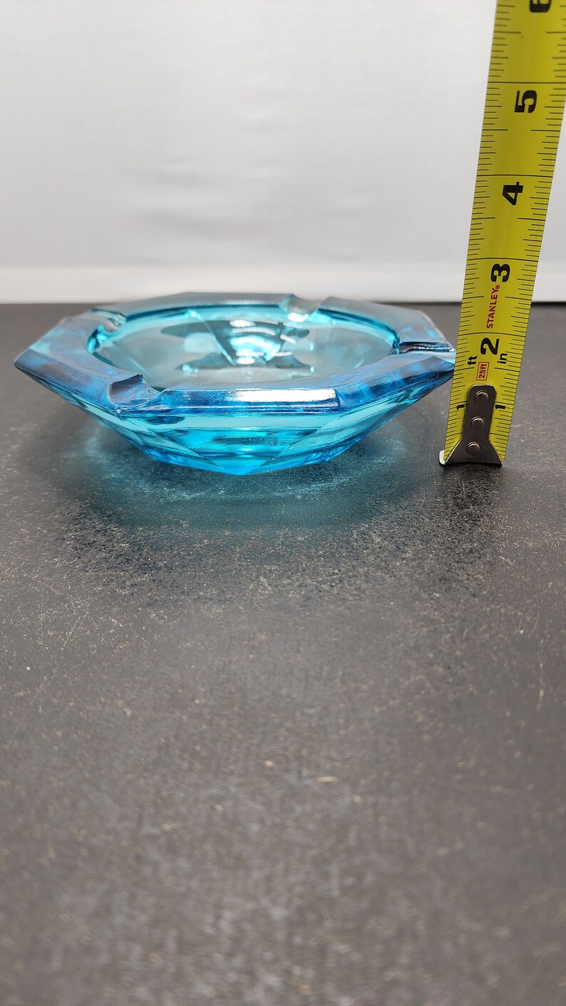 Vintage Hazel Atlas Capri Blue Octagon Ash Tray Thick Heavy Glass - Etsy
