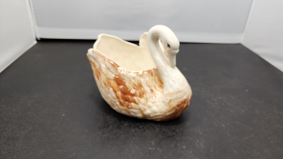 Unique Alaskan Clay Swan Ceramic Planter - Handcrafted 1992 With ...