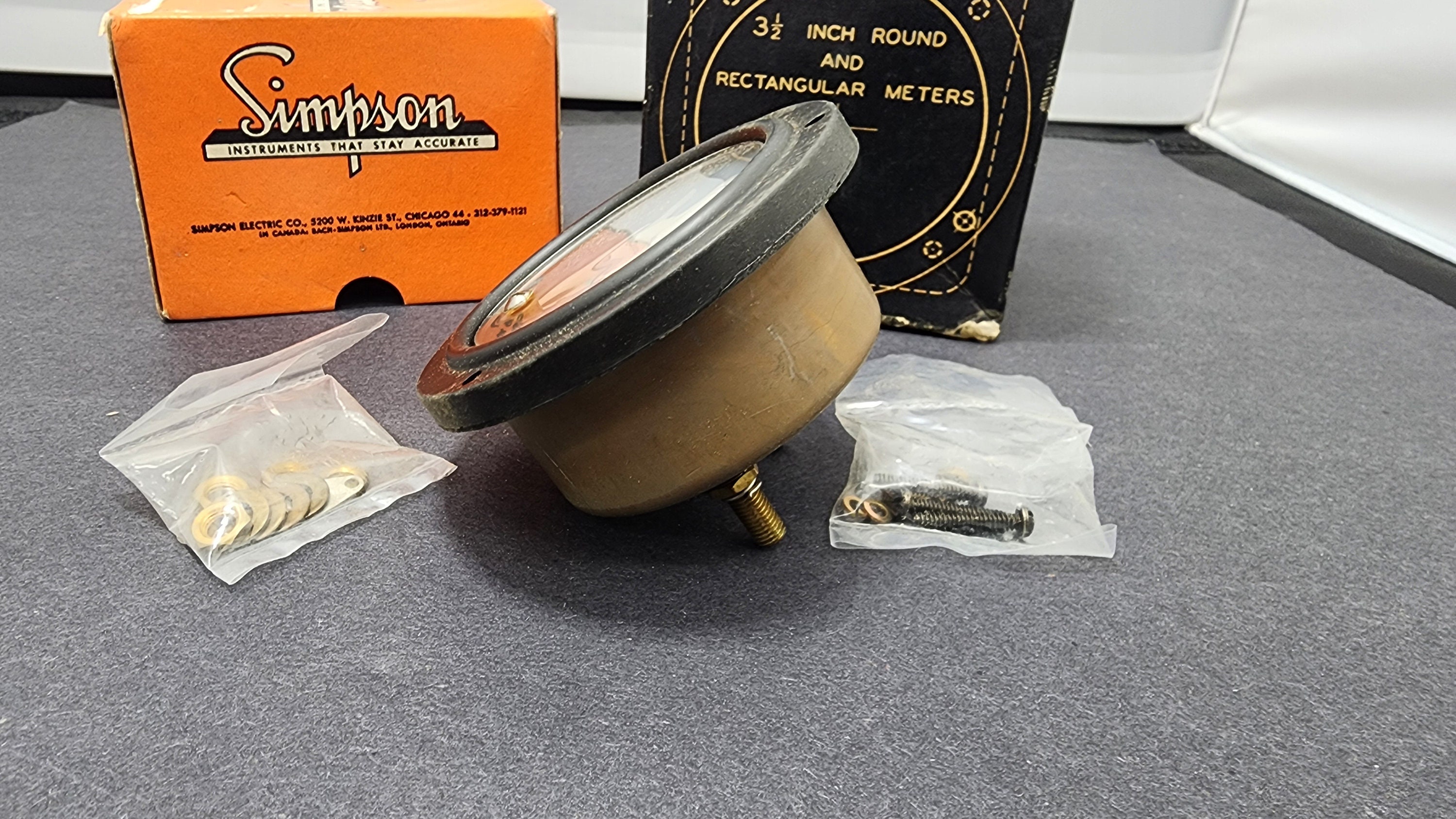 Vintage 1960's Simpson Panel Meter Model 25R, 0-30 DC Amperes - New in ...