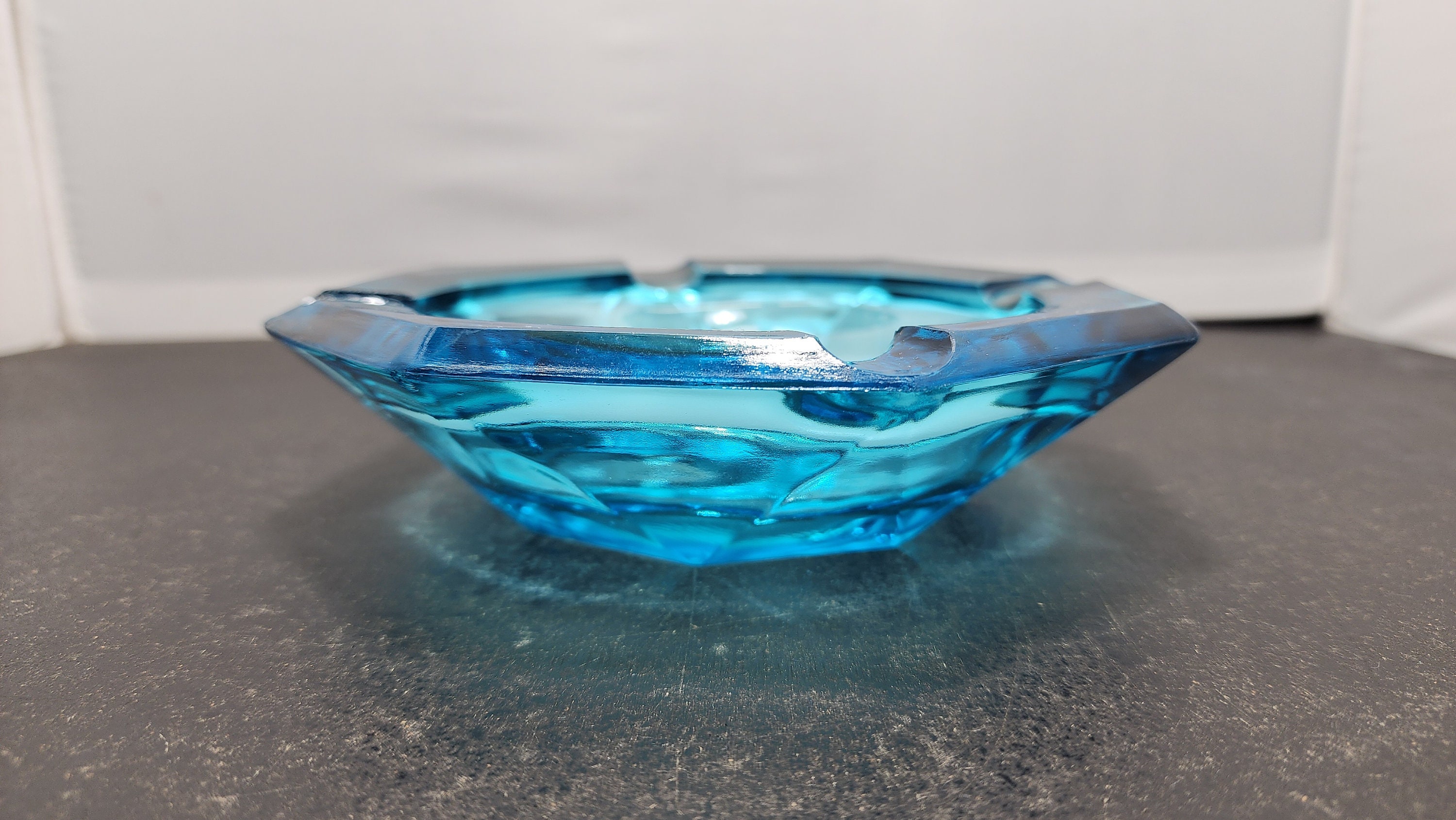 Vintage Hazel Atlas Capri Blue Octagon Ash Tray Thick Heavy Glass - Etsy