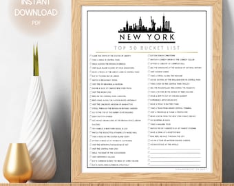 Printable New York City Bucket List NYC To-do List - Etsy