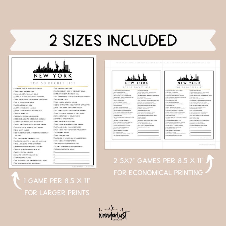 New York City Bucket List | Printable Top 50 Things to Do in NYC List ...