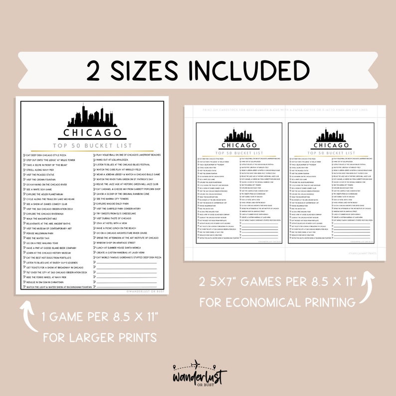 Chicago Bucket List | Printable Top 50 Things to Do in Chicago List ...