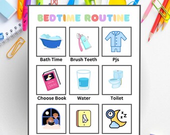 Morning Routine Chart Printable, Visual Routine Daily Responsibility ...