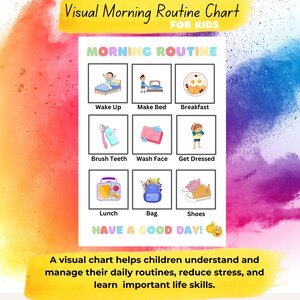 Morning Routine Chart Printable, Visual Routine Daily Responsibility ...