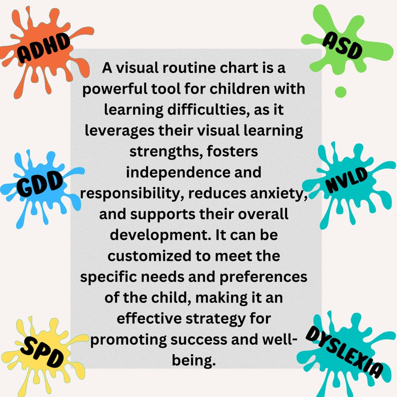 Morning Routine Chart Printable, Visual Routine Daily Responsibility ...