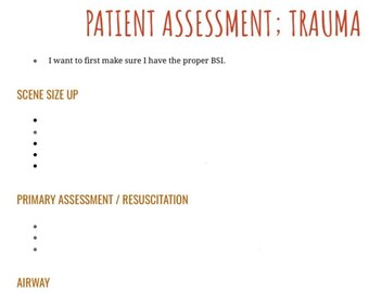 EMS Trauma Patient Assessment Guide Beginner Friendly - Etsy