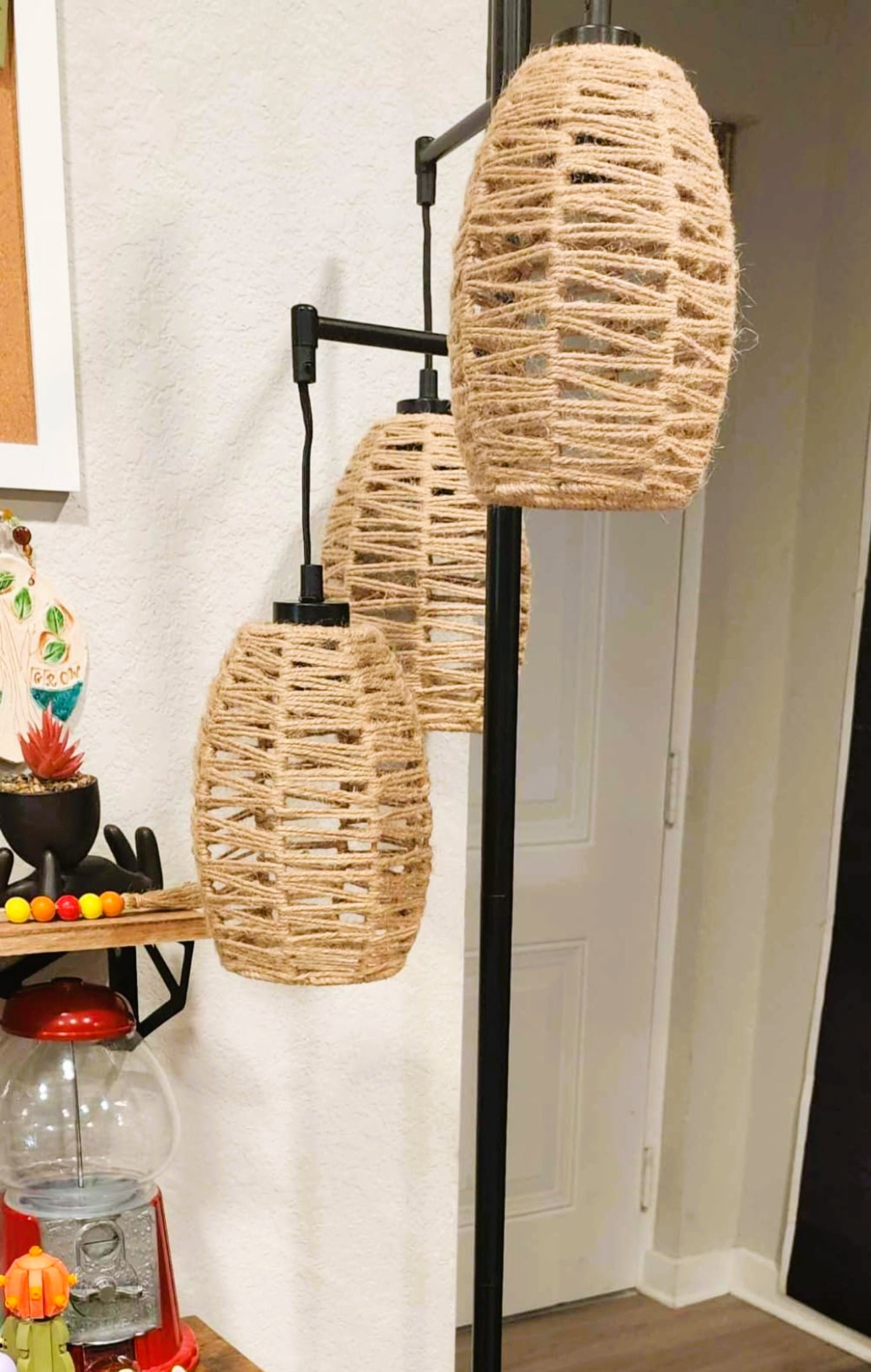 Rattan Floor Lamps, Boho Floor Lamp for Bedroom, Farmhouse Floor Lamp ...