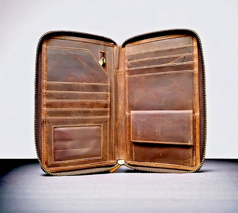 Real Leather Travel Passport Wallet Credit Card Bag Holder Organiser ...