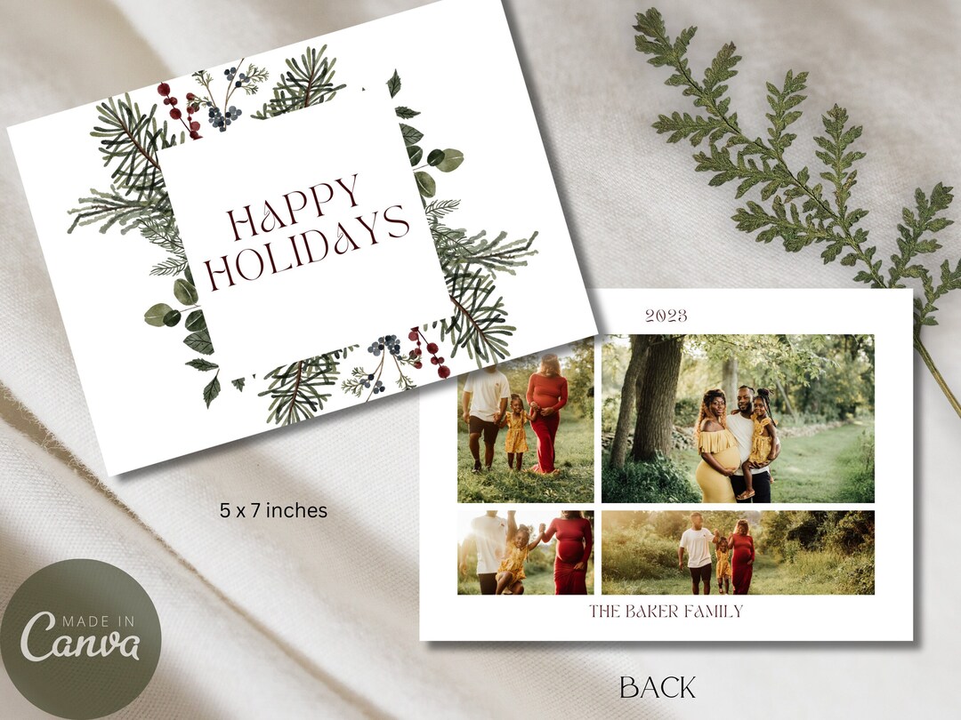 Editable Holiday Photo Card Template | Christmas Photo Card | Instant ...