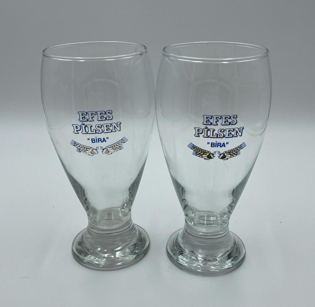 1980's Beer Glass,efes Pilsen Glass Set of 2,efes Pilsen Beer Glass ...