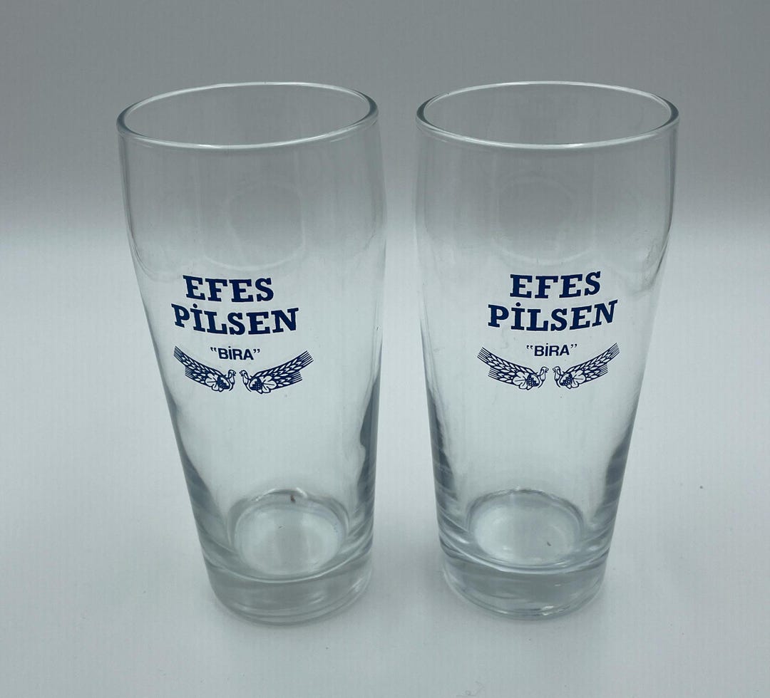 1980's Beer Glass,efes Pilsen Glass Set of 2,efes Pilsen Beer Glass ...