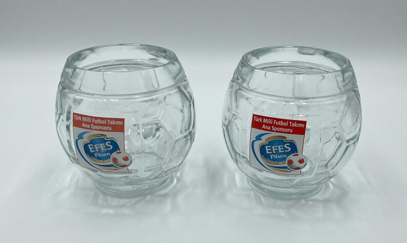 Beer Glass, Efes Pilsen Glass Set of 2,efes Pilsen Football Ball Shaped ...