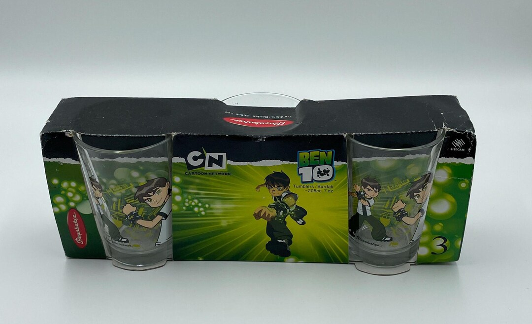2010 Cartoon Network Ben10 Glass Cup Set,unused in Box,ben 10 Glass Set ...