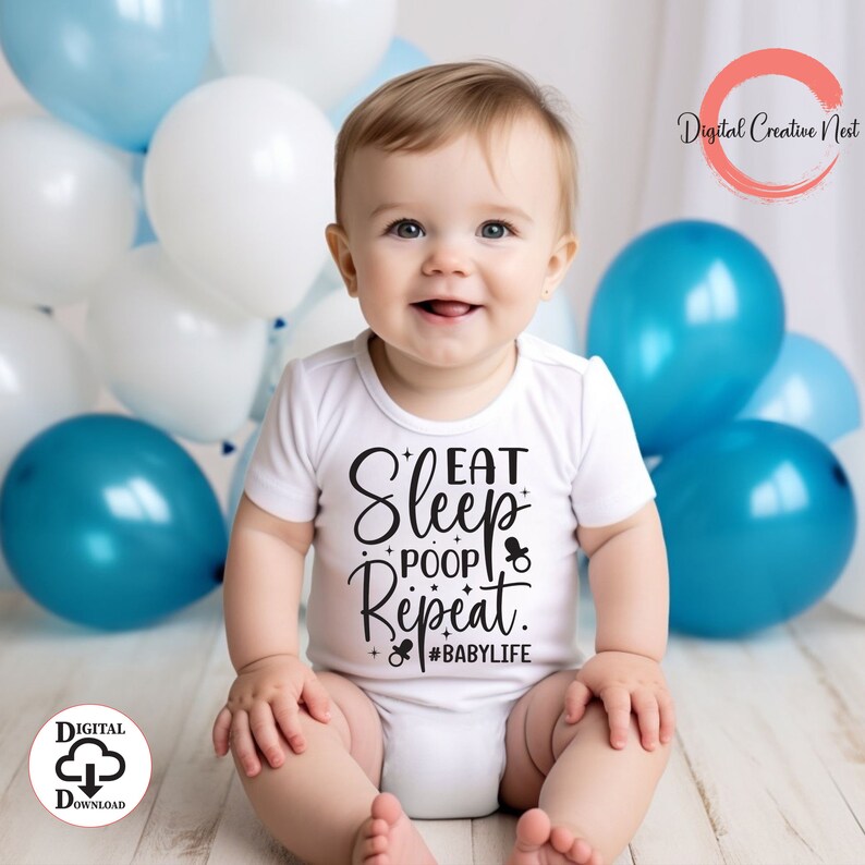 Eat Sleep Poop Repeat SVG, Baby Quote Svg, Funny Baby Svg, Hello World ...